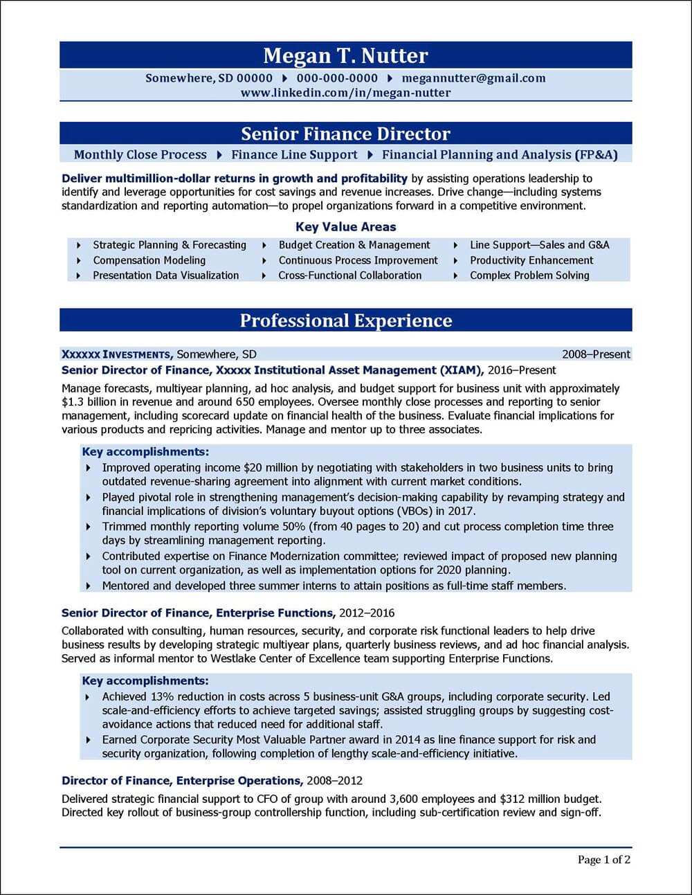 Finance Director Resume Distinctive Career Services Finance Director Resume Distinctive Career Services