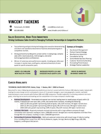 Example Sales Manager Resumes - Distinctive Career Services