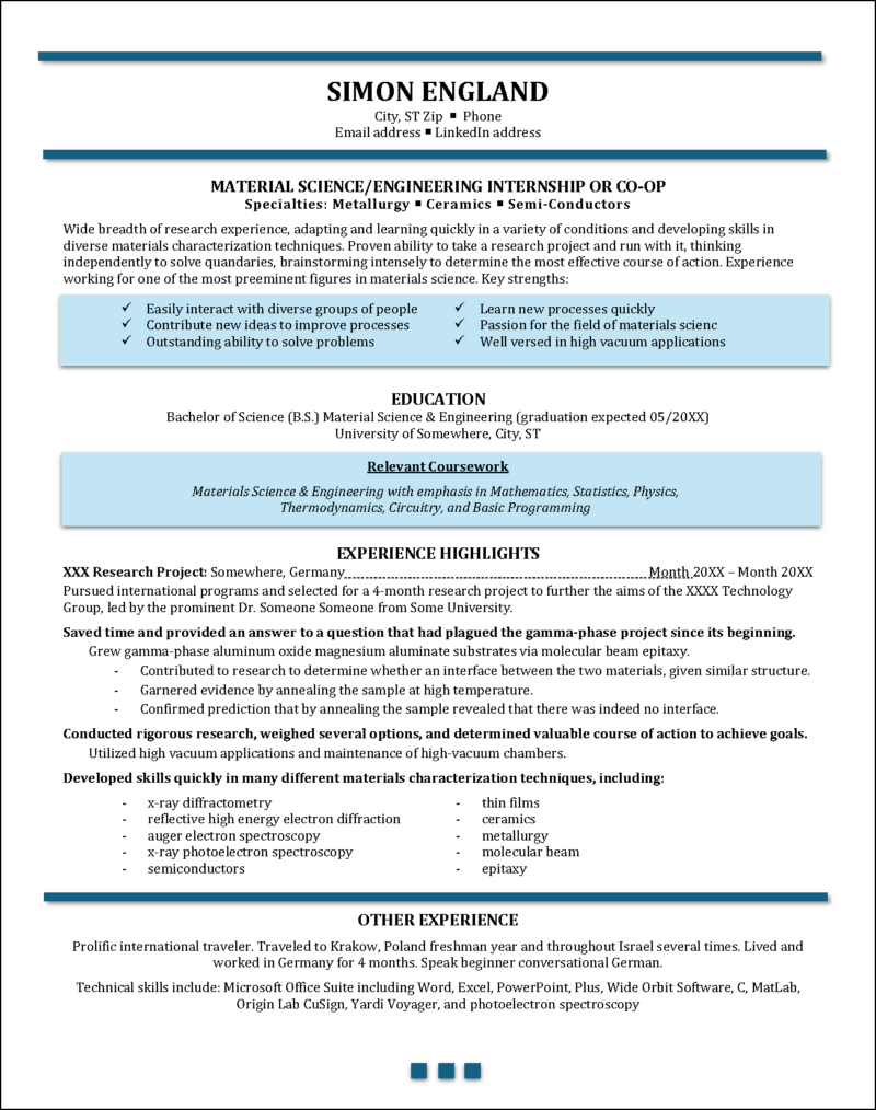 College Student Resume Examples - Distinctive Career Services