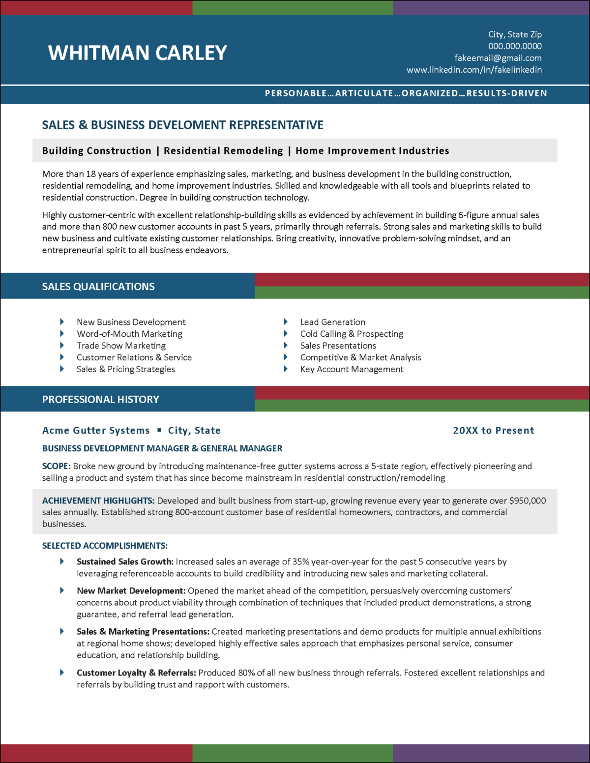 Former Business Owner Resumes - Distinctive Career Services