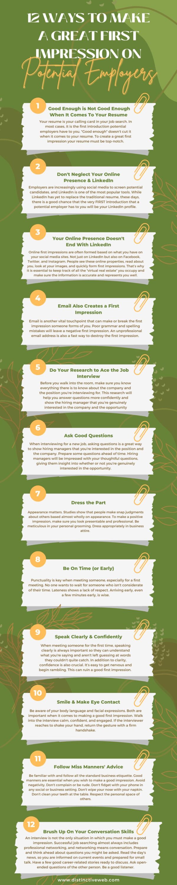 12 Ways to Make a Great First Impression on Potential Employers