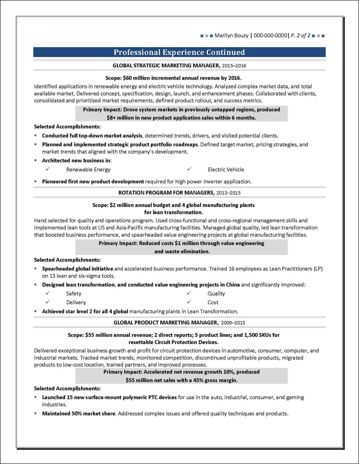 Product Manager Resume Example - Distinctive Career Services